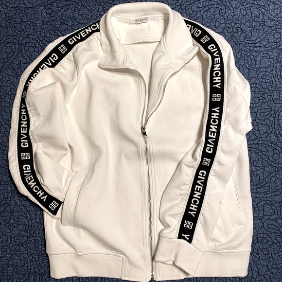 Givenchy | Jackets & Coats | Givenchy White Jersey Track Jacket | Poshmark